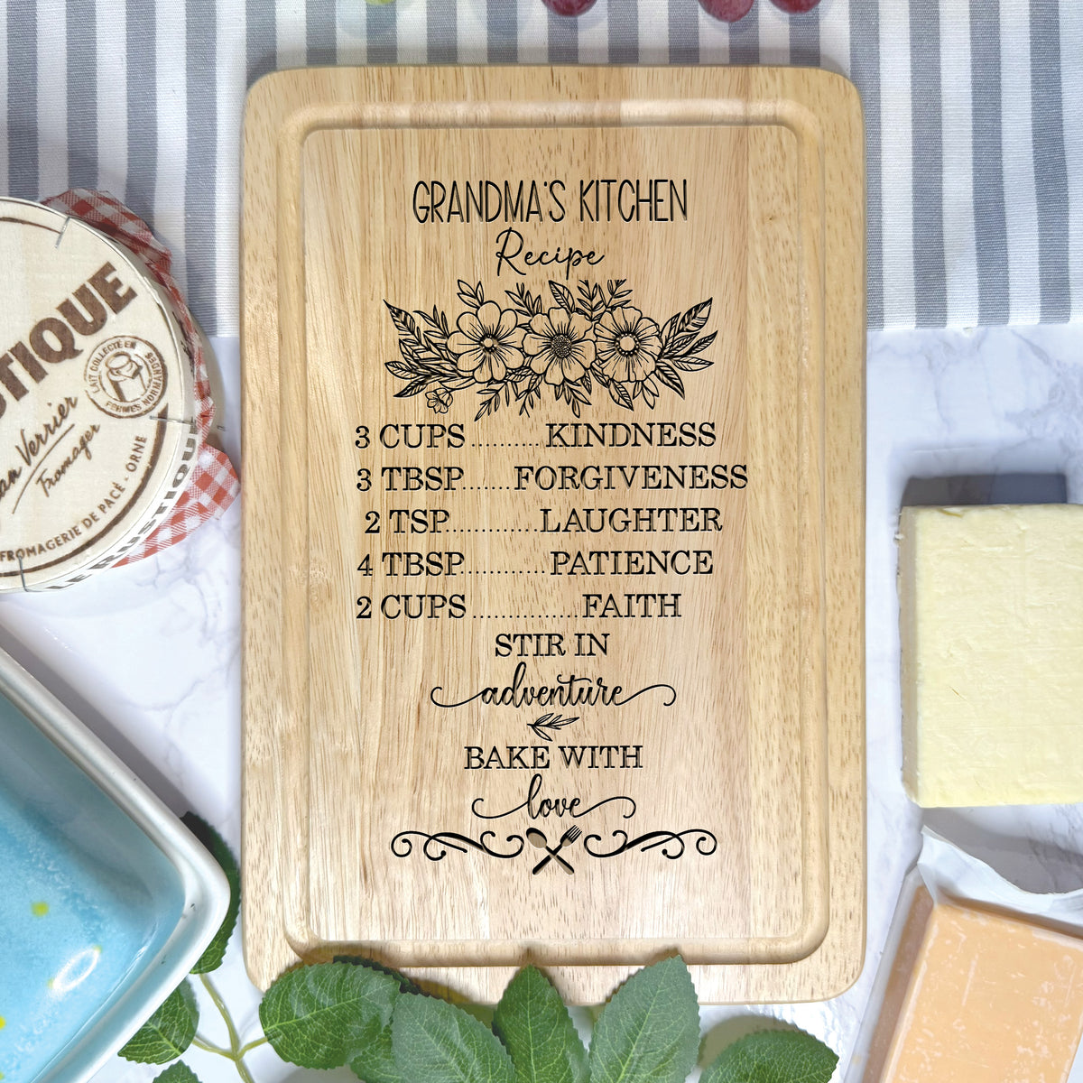 Personalised Engraved Kitchen Recipe Chopping Board – itsjustprinted