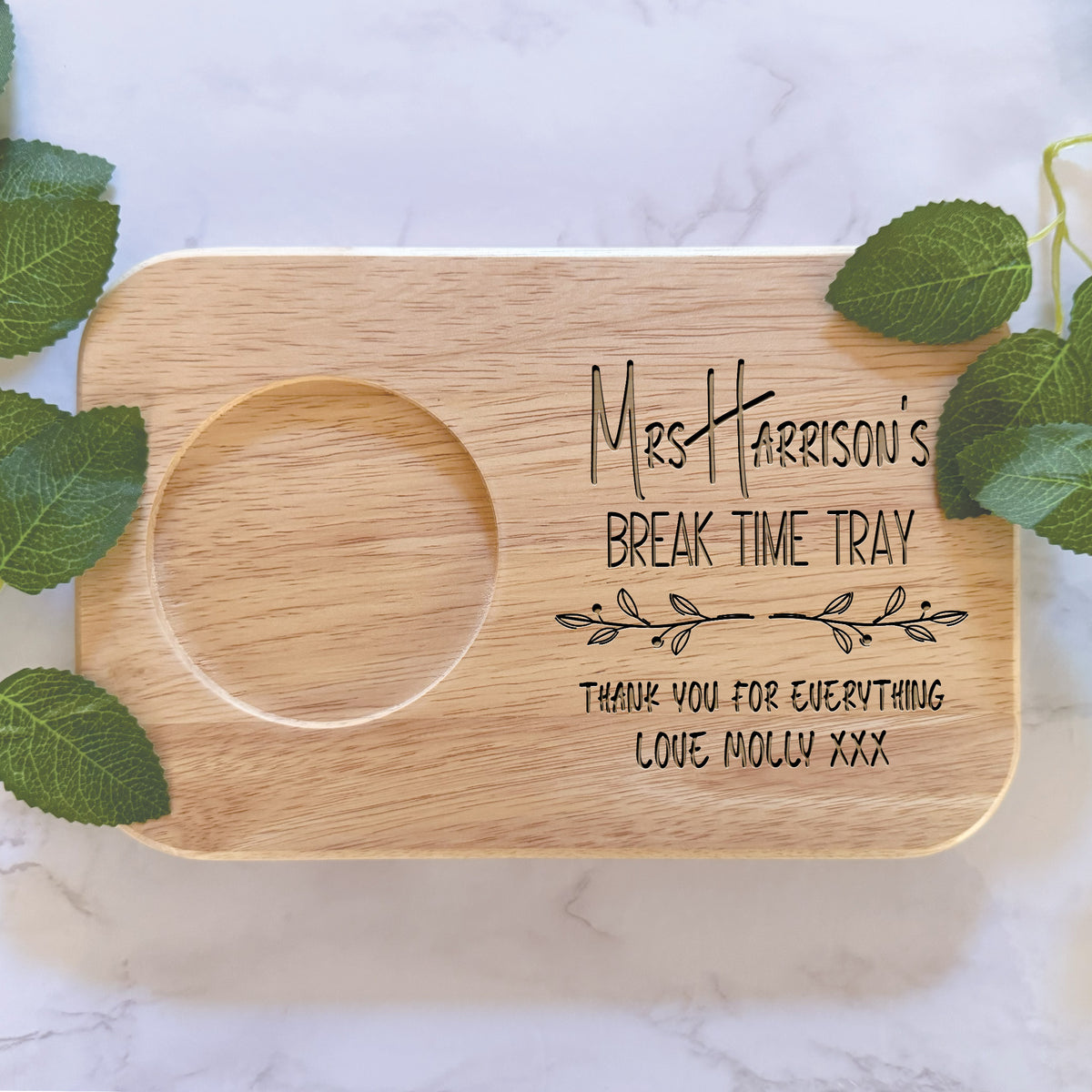 Personalised Engraved Teacher Break Time Tea & Biscuits Board ...